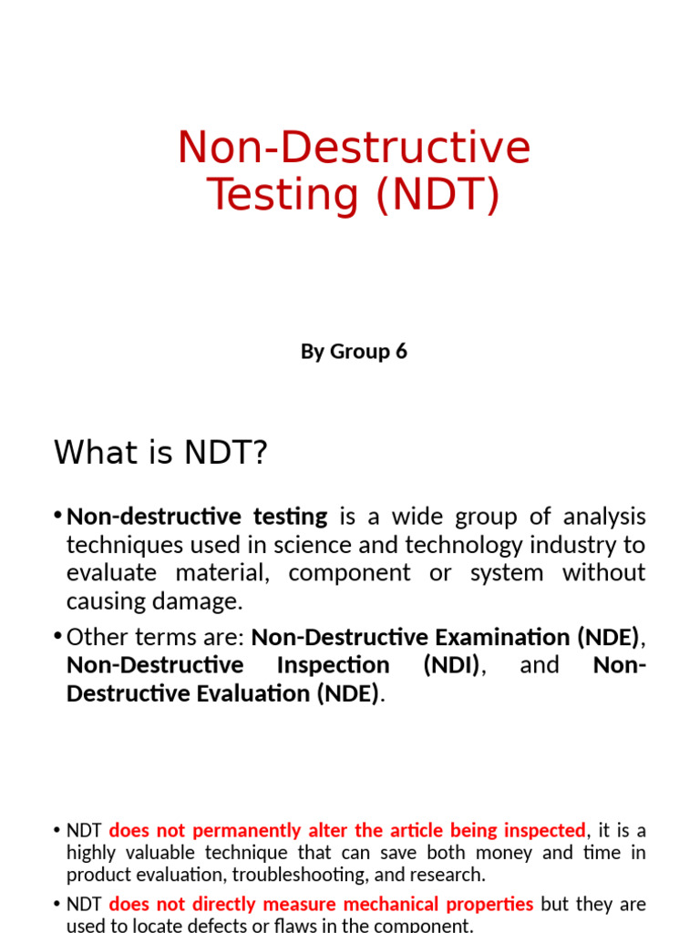 Overview of Non-Destructive Testing | PDF | Nondestructive Testing | Metals