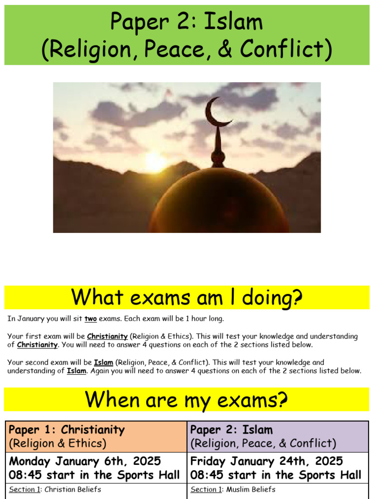 Islam Knowledge Organisers Pdf Prophets And Messengers In Islam