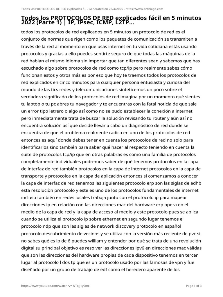 Todos Los Protocolos de Red Ex-28!04!2025 | PDF | Protocolos de internet | Red de computadoras