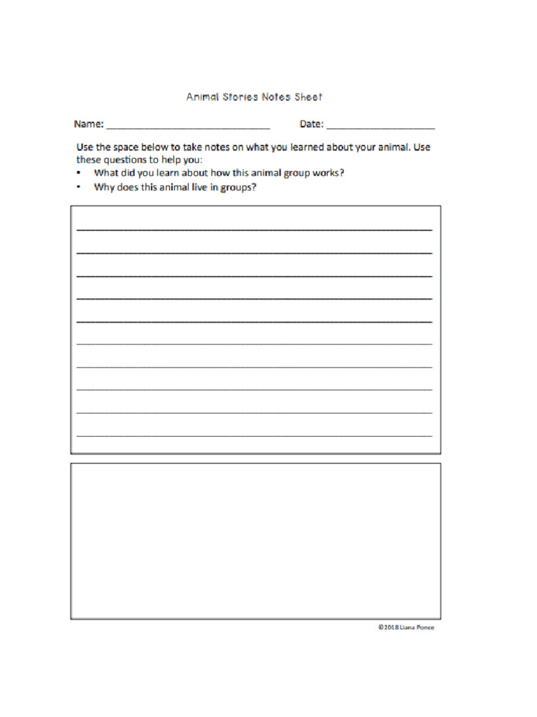 Animal Stories Worksheet | PDF