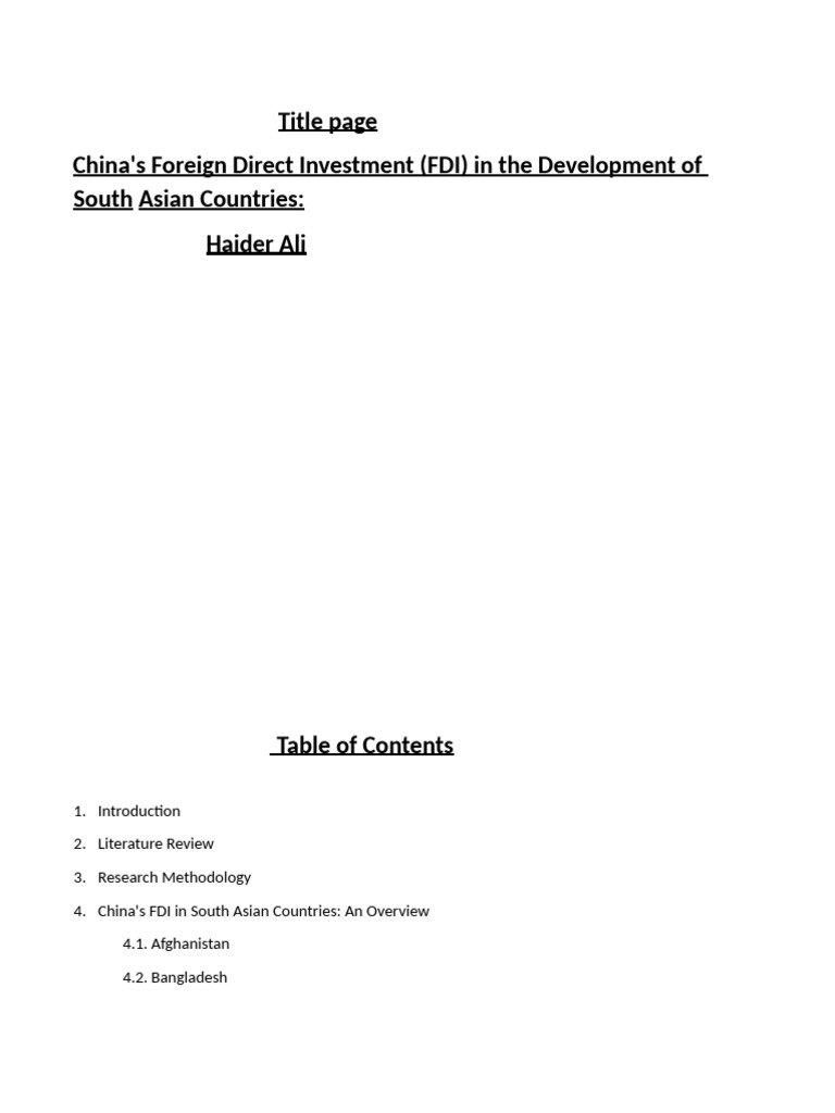China Foreign Direct Investment | PDF | Sustainability | Infrastructure