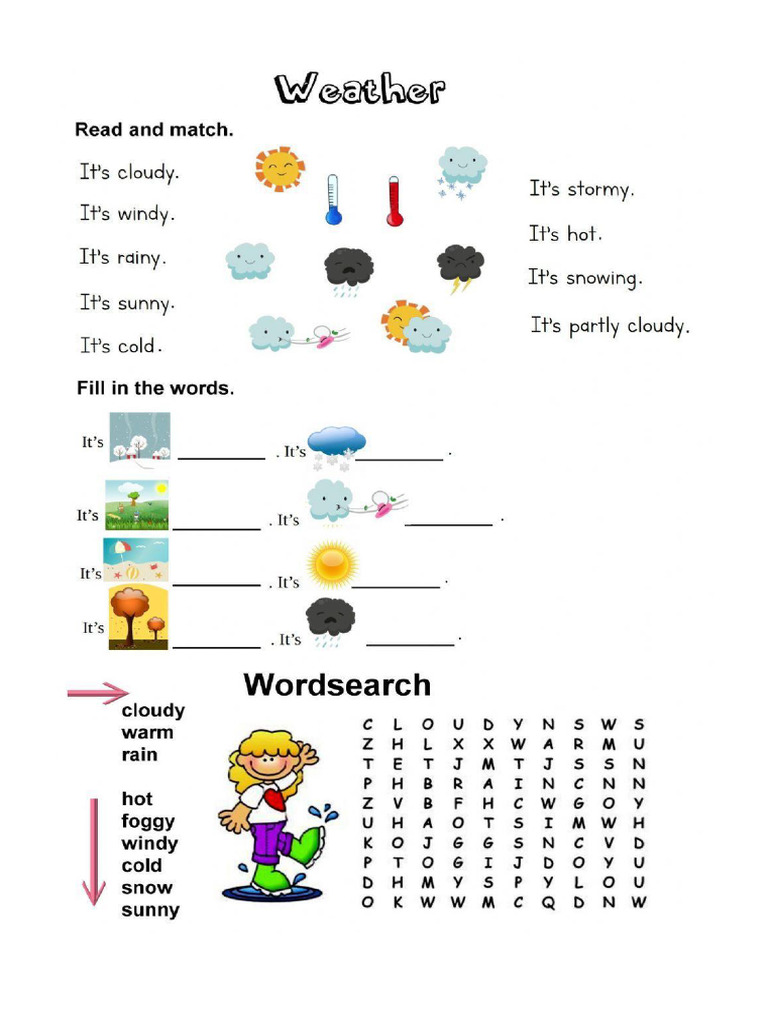Weather, Seasons, Wordsearch | PDF