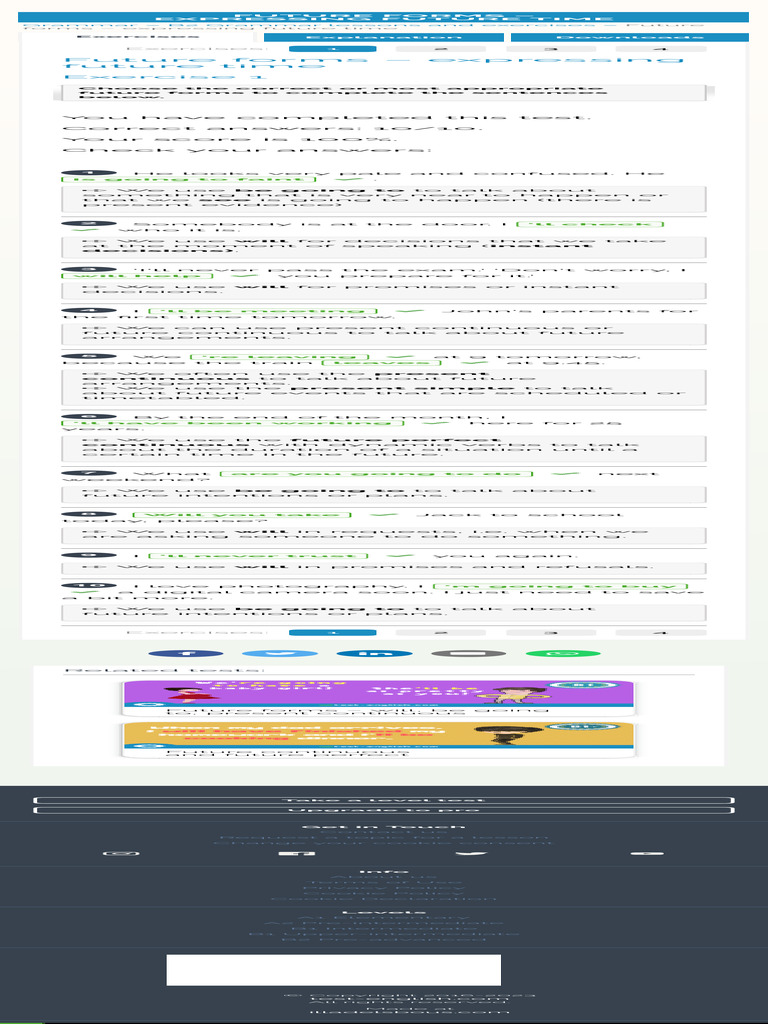 Future Forms - Expressing Future Time - Test-English | PDF | Linguistic ...