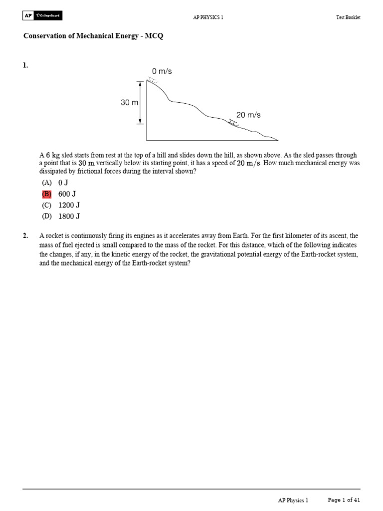 Mechanical Energy in Sled Dynamics | PDF | Friction | Mass