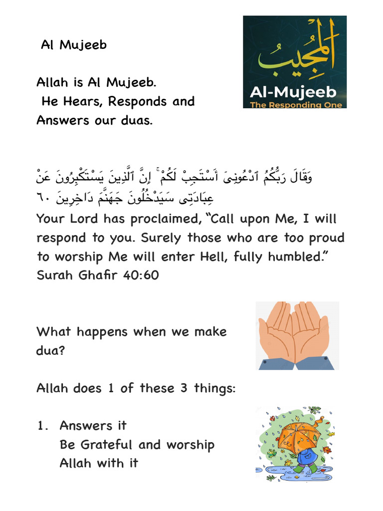 Al Mujeeb Names of Allah | PDF | Monotheistic Religions | Semitic Words And Phrases
