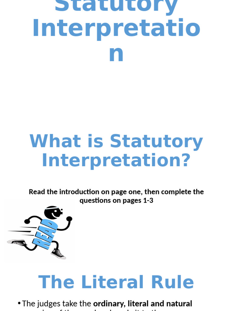 Statutory Interpretation | PDF | Plain Meaning Rule | Statutory Law