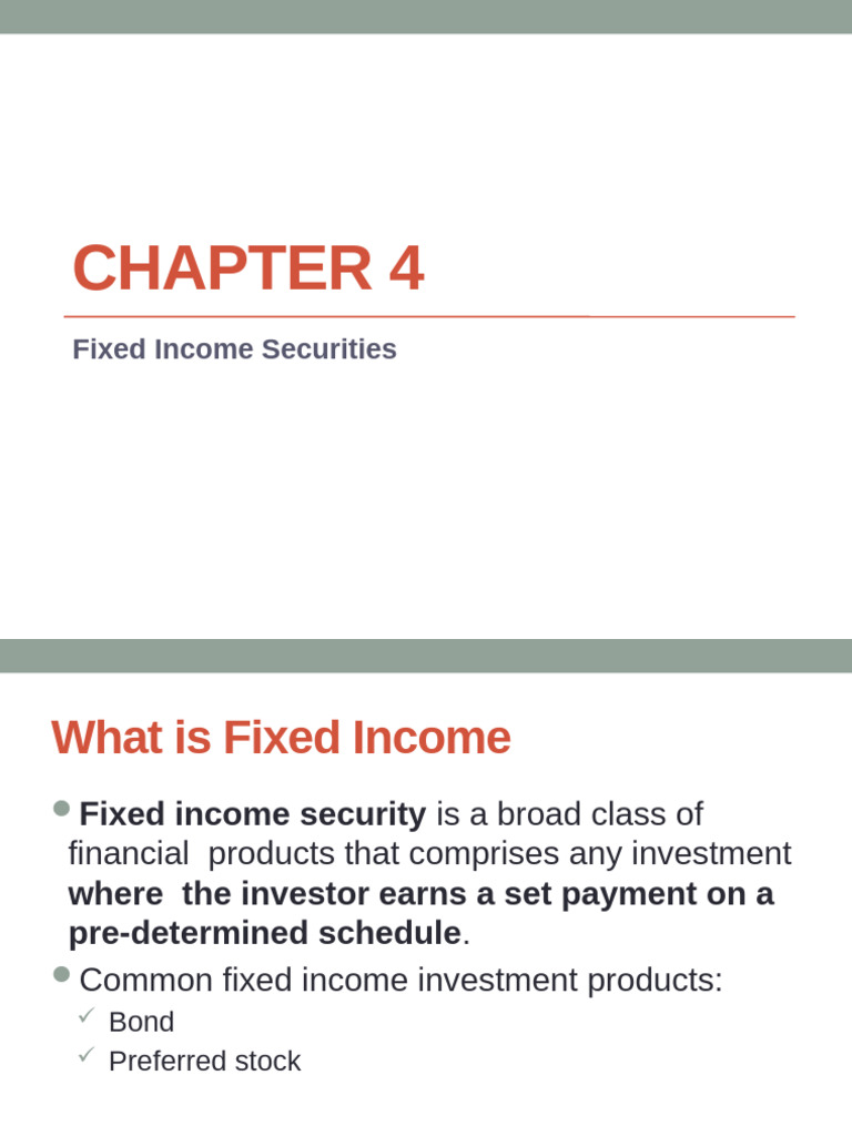 Understanding Fixed Income Securities | PDF | Bonds (Finance) | Yield ...