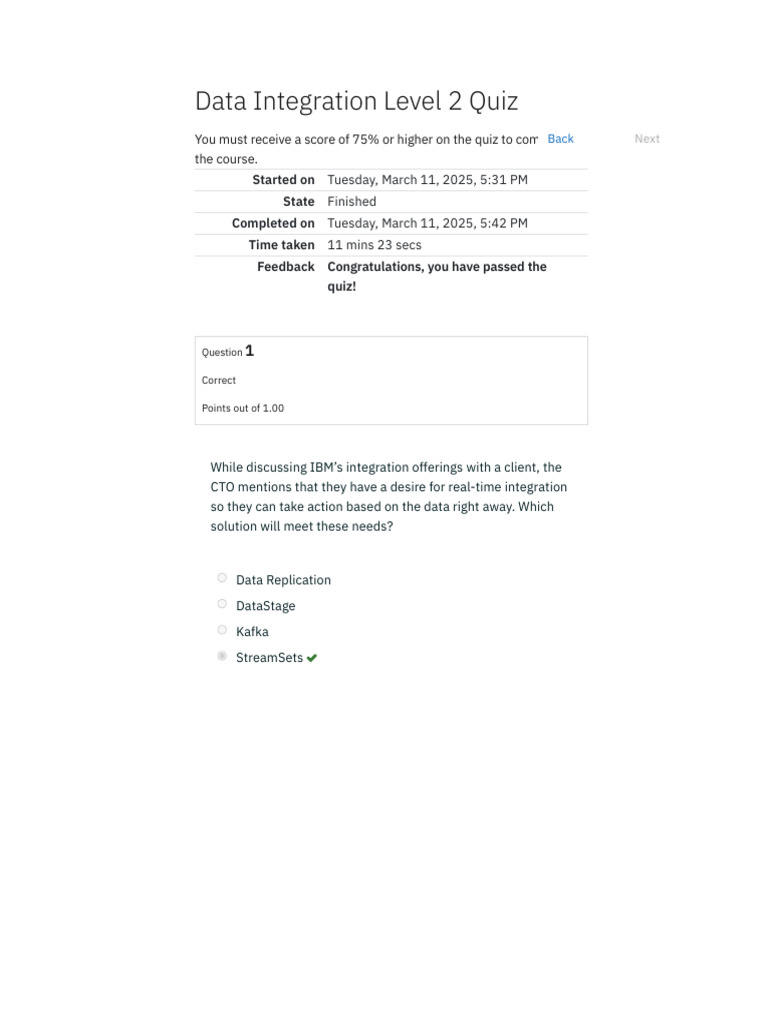 Data Integration Solutions Overview Quiz | PDF | Intelligence (AI ...