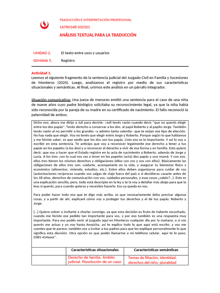 Semana5 Registro 202402 (1) | PDF | Traducciones