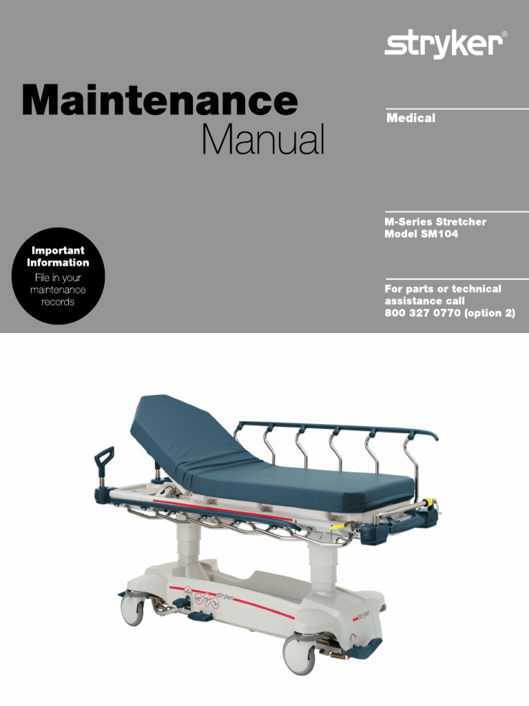 1005 Stryker Stretcher Maintenance Manual | PDF | Screw