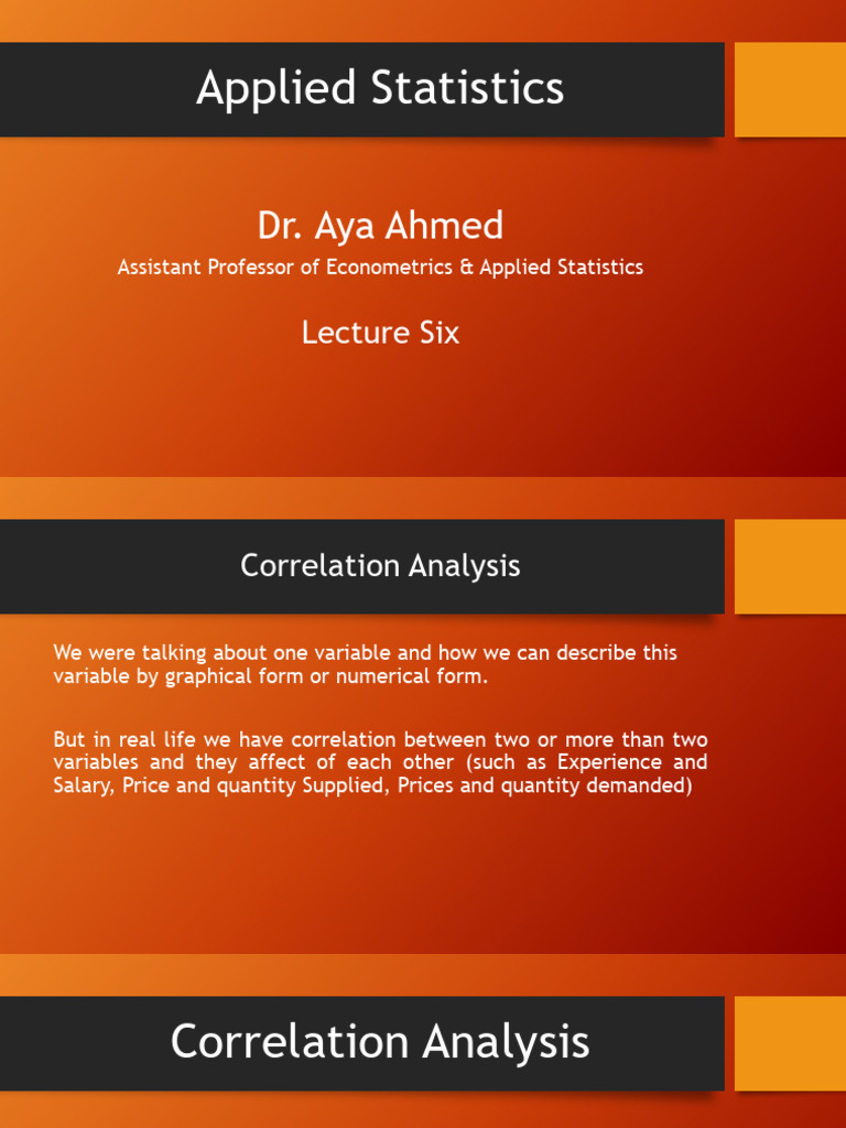 Lecture 6 Correlation And Regression Analysis Pdf Errors And