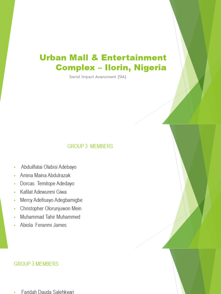 Urban Mall & Entertainment Complex - Ilorin, GROUP 3 | PDF
