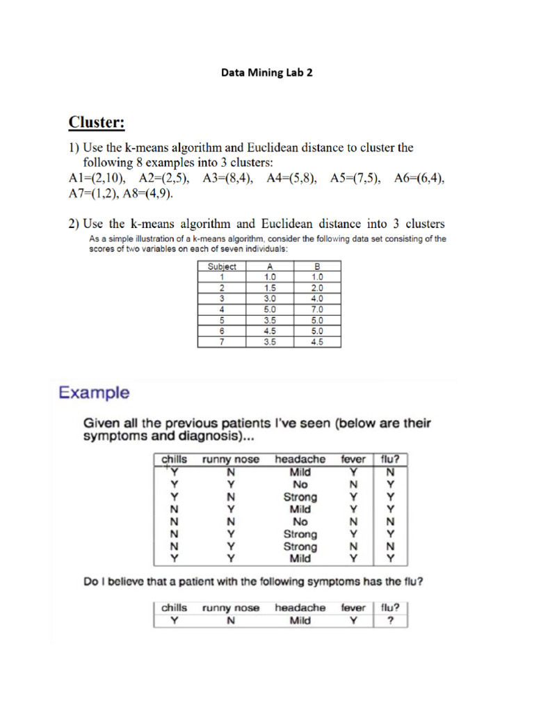 Data Mining Lab 2 - Theorical | PDF