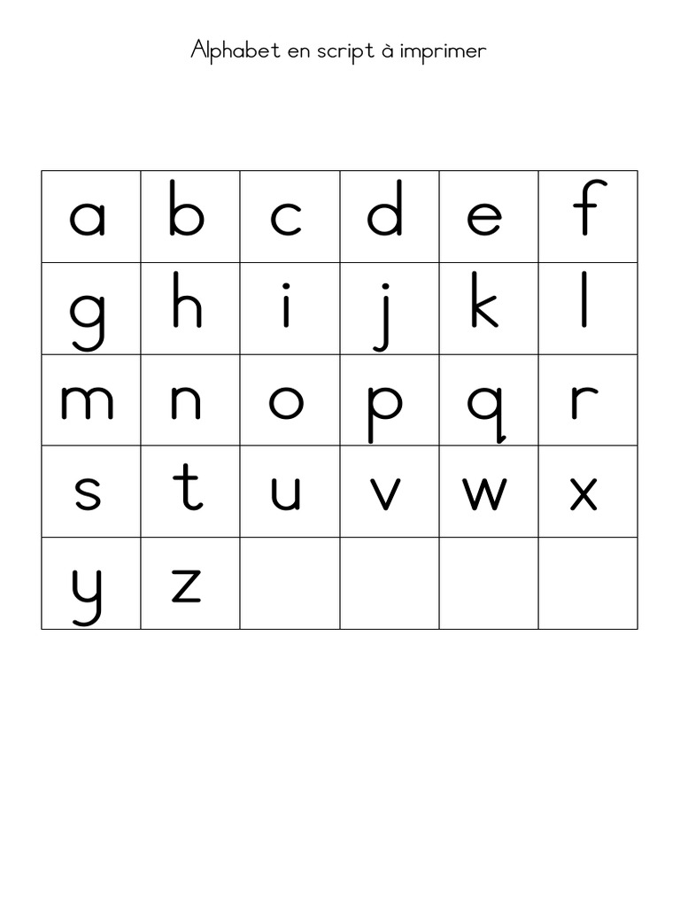 Alphabet en Script Maternelle | PDF