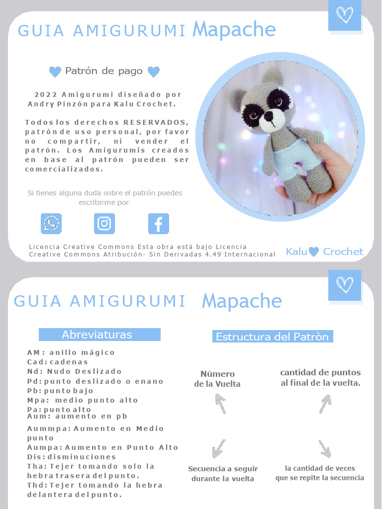 Kalu (Mapache | PDF | Amigurumi | Tejer