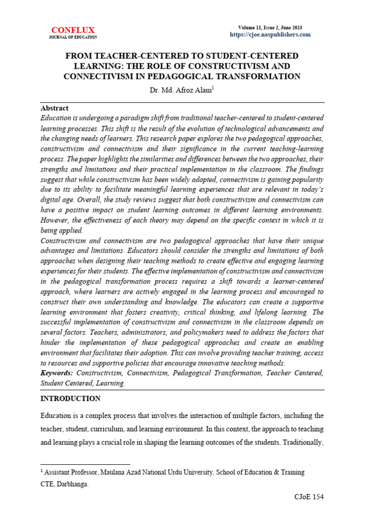 From Teacher-Centered To Student-Centered | PDF | Constructivism (Philosophy Of Education ...