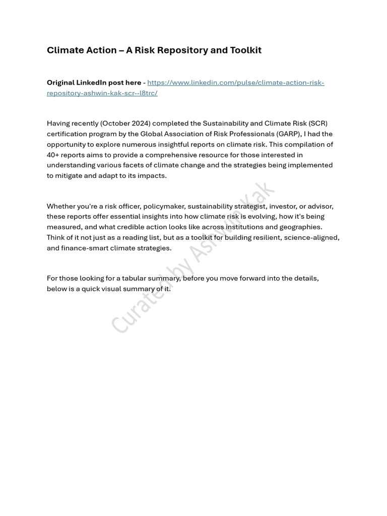 Risk Repository and Toolkit | PDF | Risk | Climate Change Mitigation