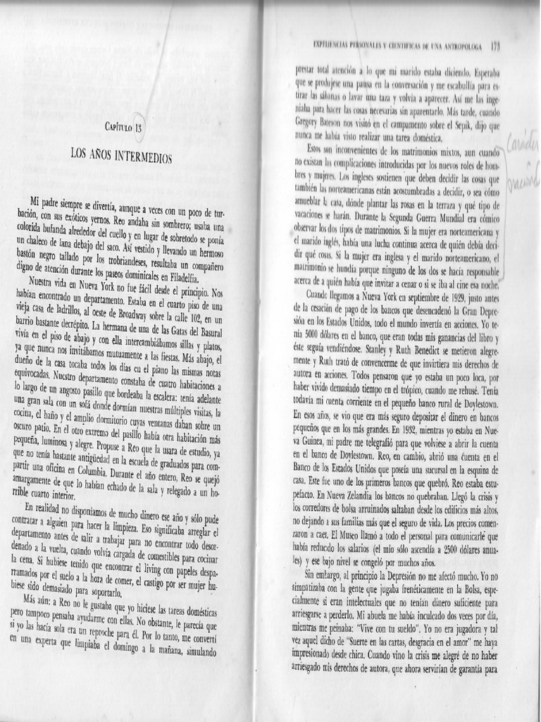 Texto Mead Experiencias Personales, Cientif. Cap. XIII | PDF