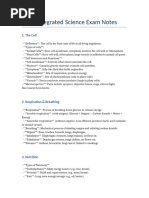 IGCSE Biology Notes Summary PDF | PDF | Cell (Biology) | Circulatory System