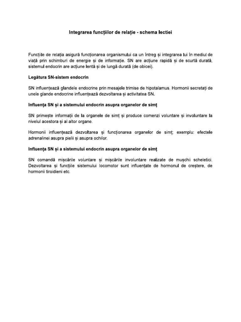 Integrarea Functiilor de Relatie Schema Lectiei | PDF