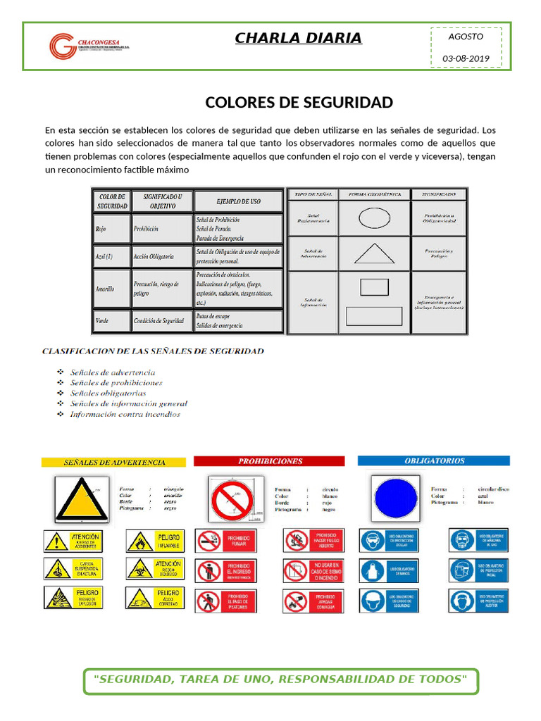 03-08-2019 Codigo de Colores de Seguridad | PDF