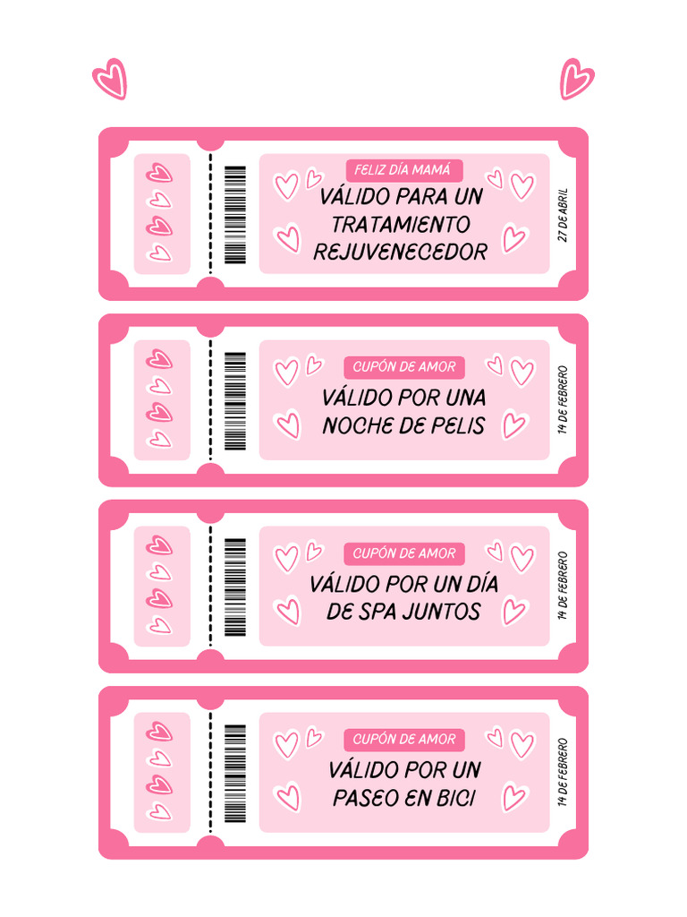 Documento A4 Cupón de San Valentín Simple Rosa - 20250426 - 091858 ...