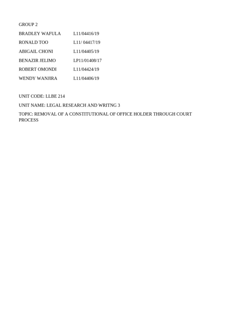 Group 2 Assignment Final | PDF | Impeachment | Appeal