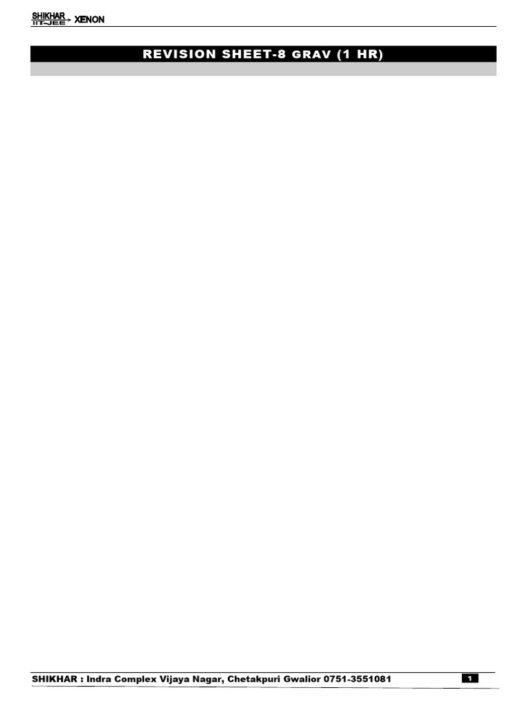 8 - Gravitation Solution | PDF