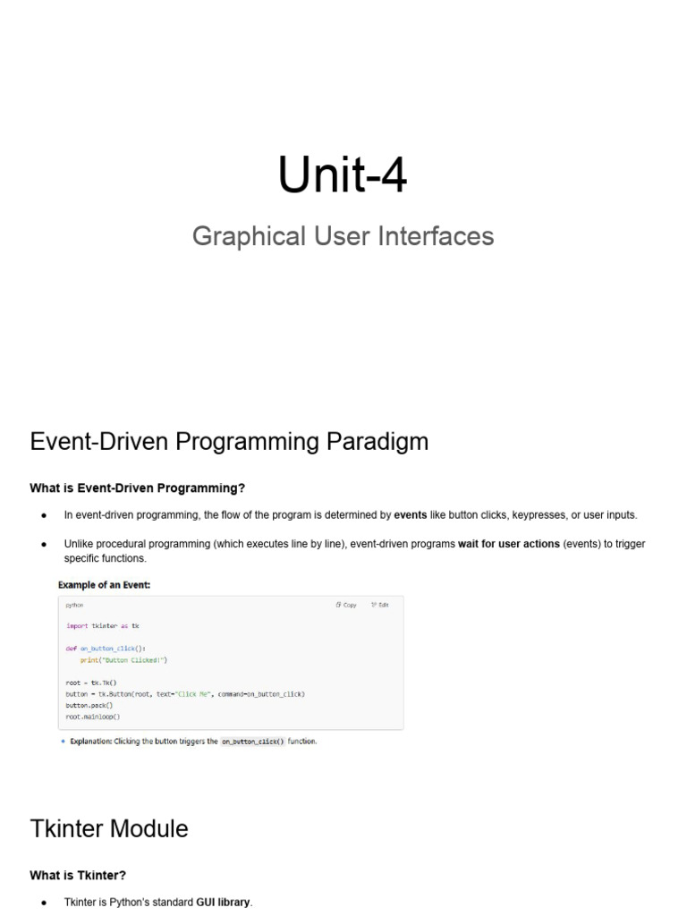 Unit-4 GUI | PDF