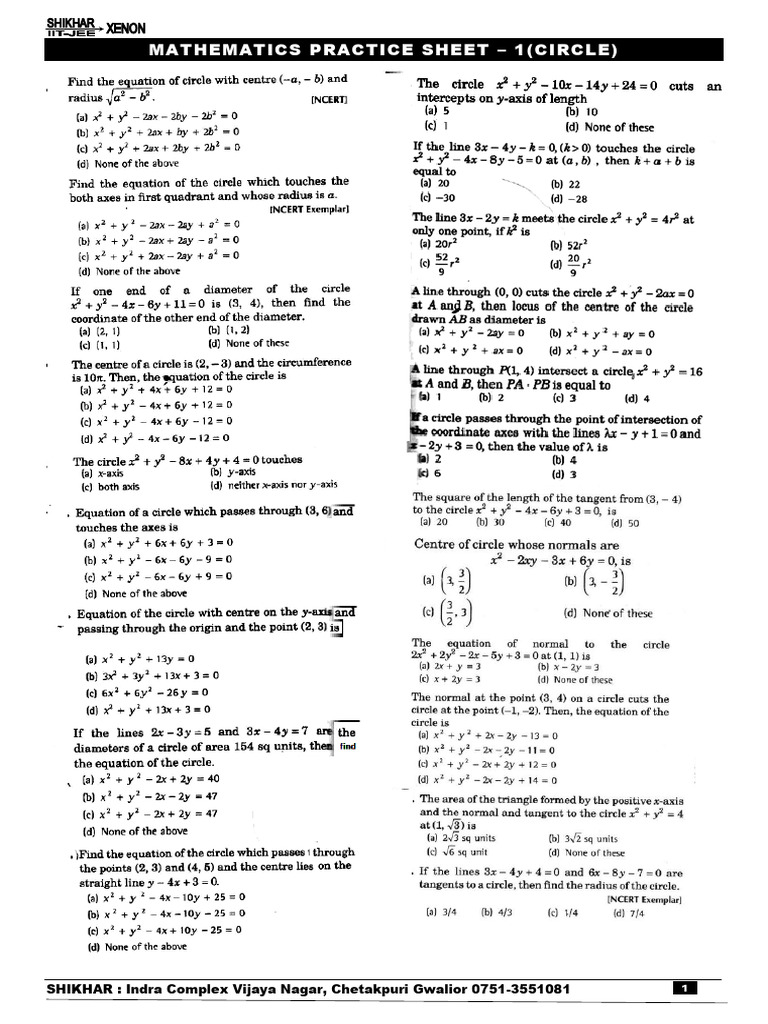 Circle Sheet 1 07.01.24 | PDF