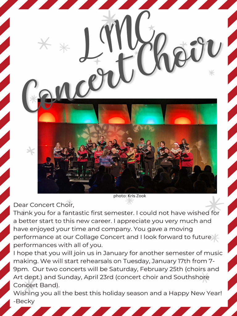 LMC Concert Choir Holiday Letter 2022 | PDF