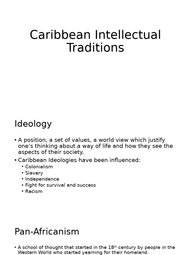 Caribbean Intellectual Traditions | PDF | Pan Africanism | African Diaspora