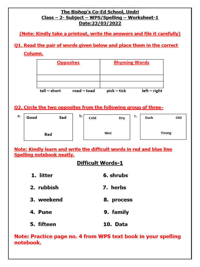 22 March 2103202212561622.3.2022 WPS WORKSHEET-1 | PDF
