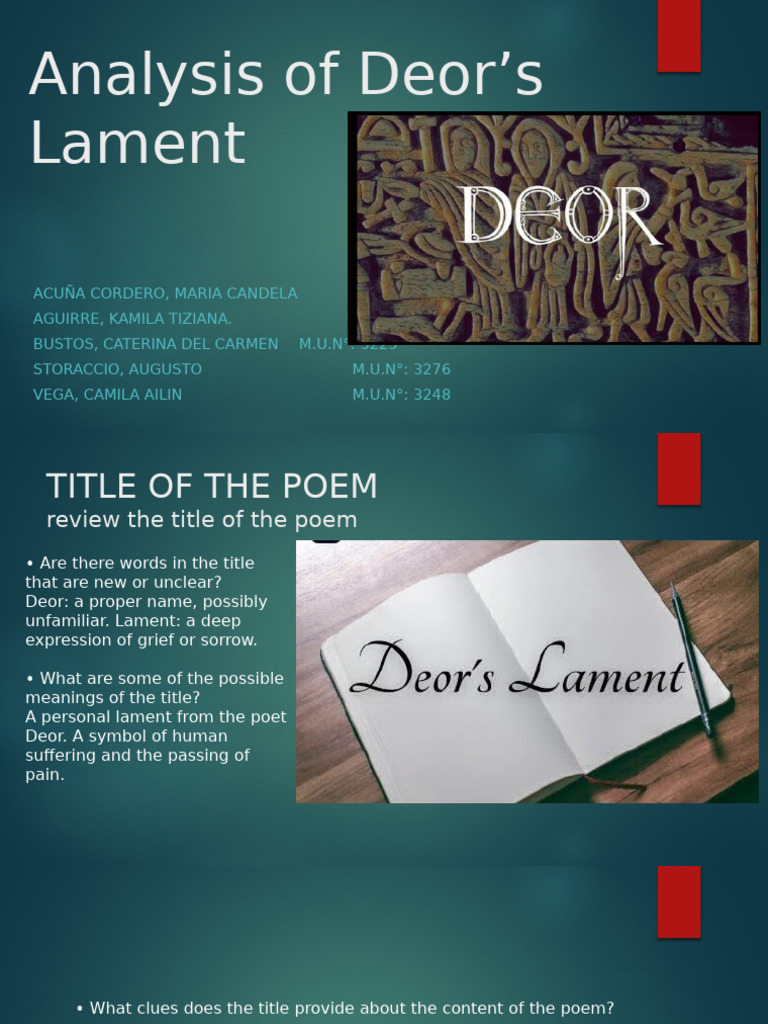 Deor's Lament: Analysis and Themes | PDF | Poetry | Poetics