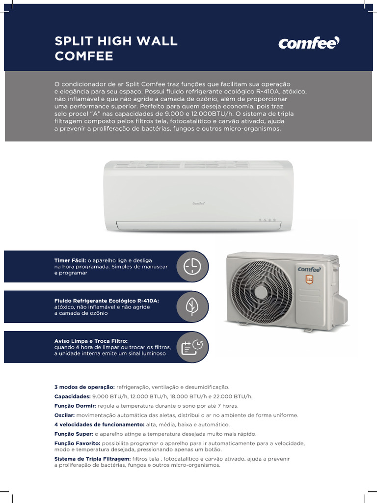 Catalogo Split HW Comfee 12000 Btus | PDF