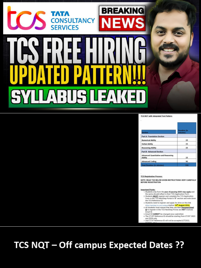 Tcs 2025 Batch Exam Pattern Pdf Pdf Computer Programming Algorithms 