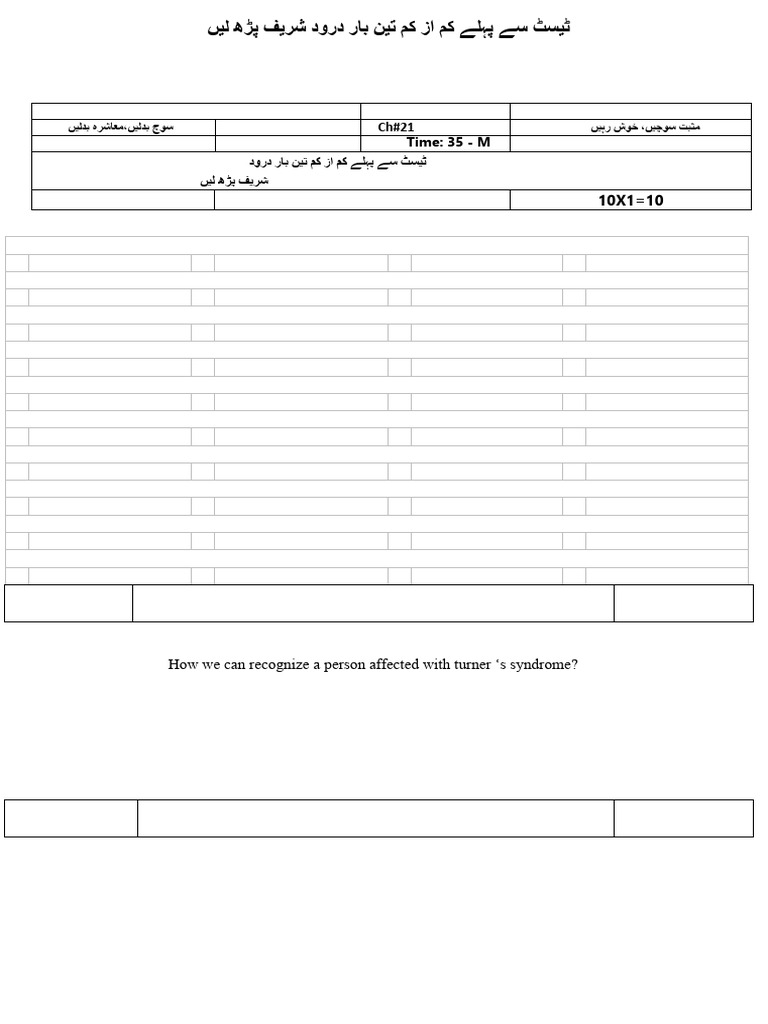12th Class Biology Test Chapter 21 | PDF | Mitosis | Meiosis