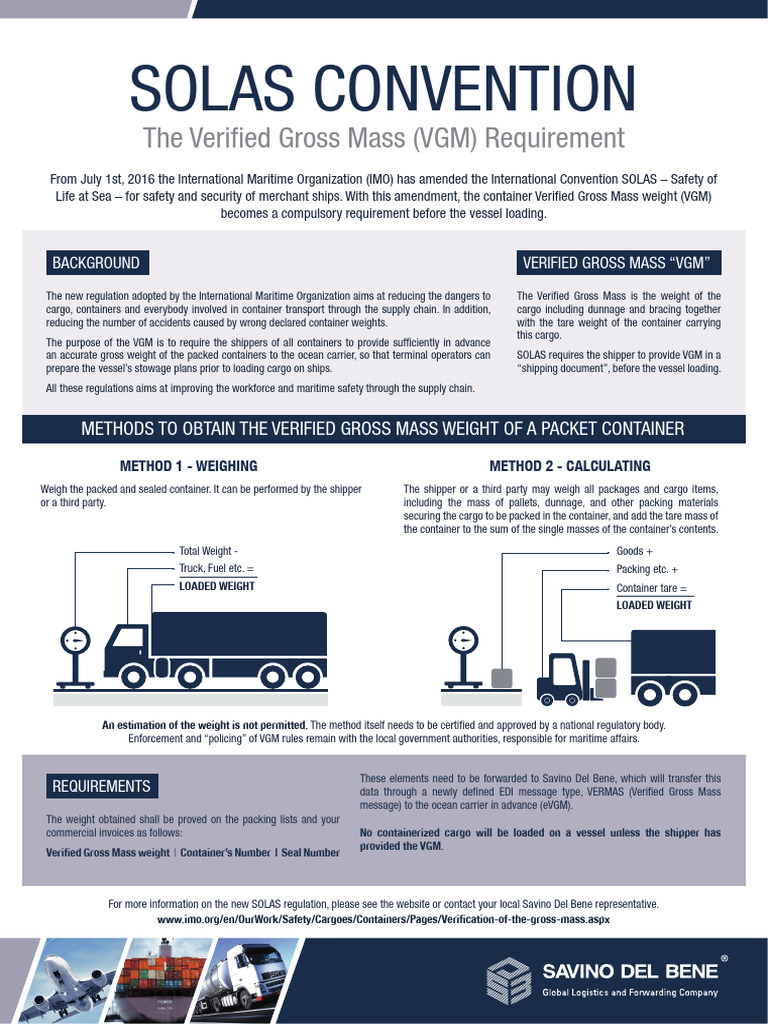 Solas Convention VGM en | PDF | Cargo | Consumer Goods