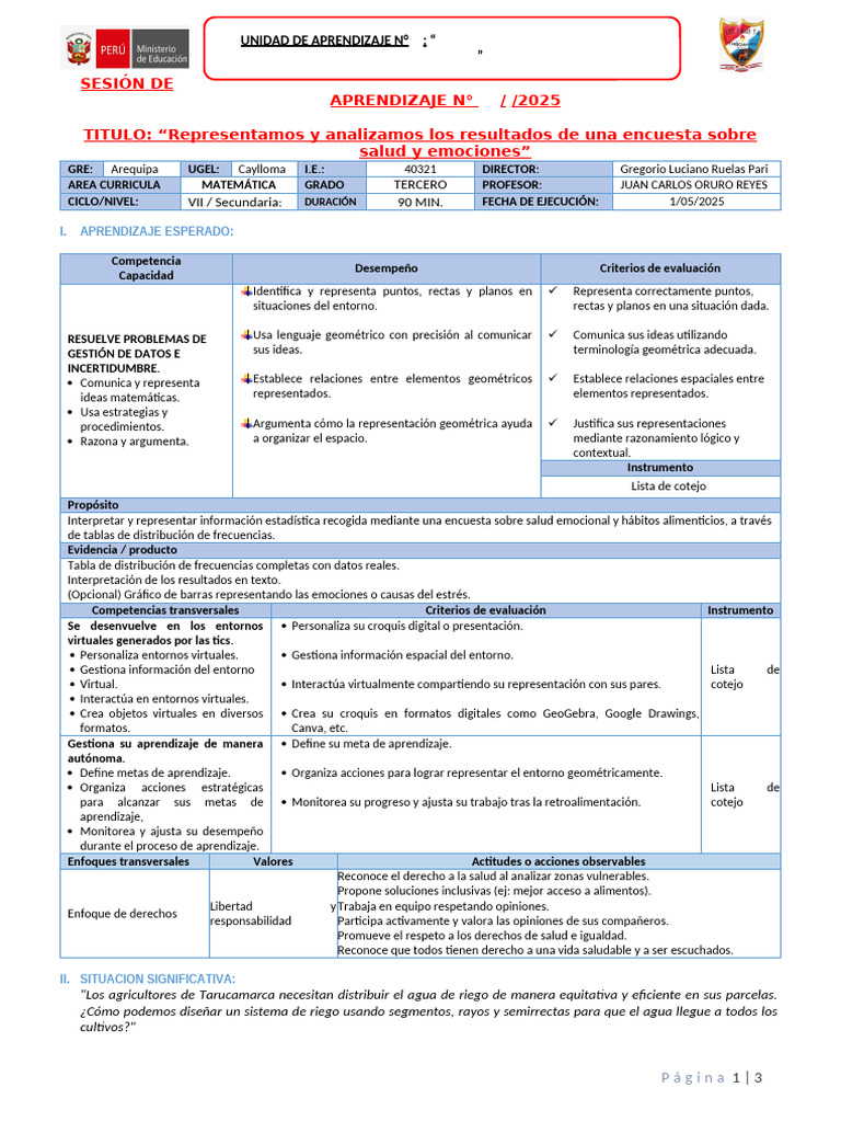 Unidad 2 Semana 2 Sesión 2 | PDF | Aprendizaje | Las emociones
