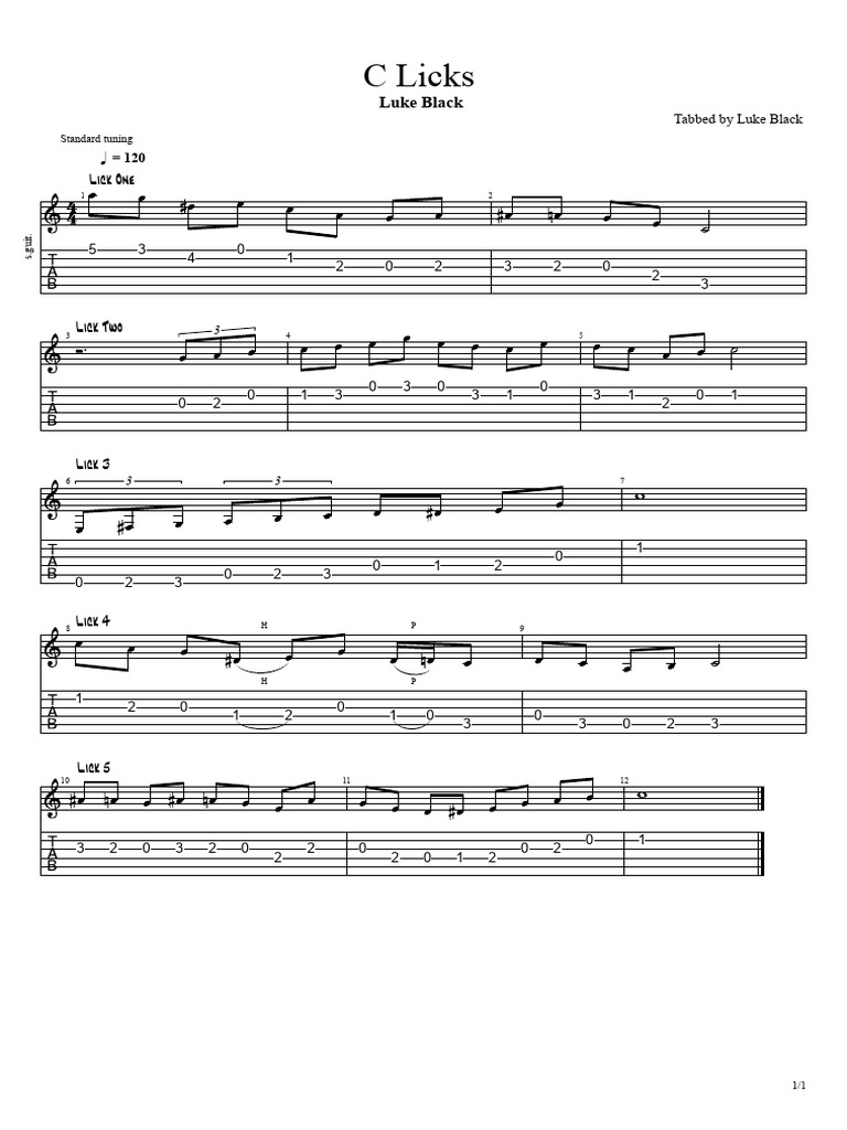 C Licks - Tab | PDF