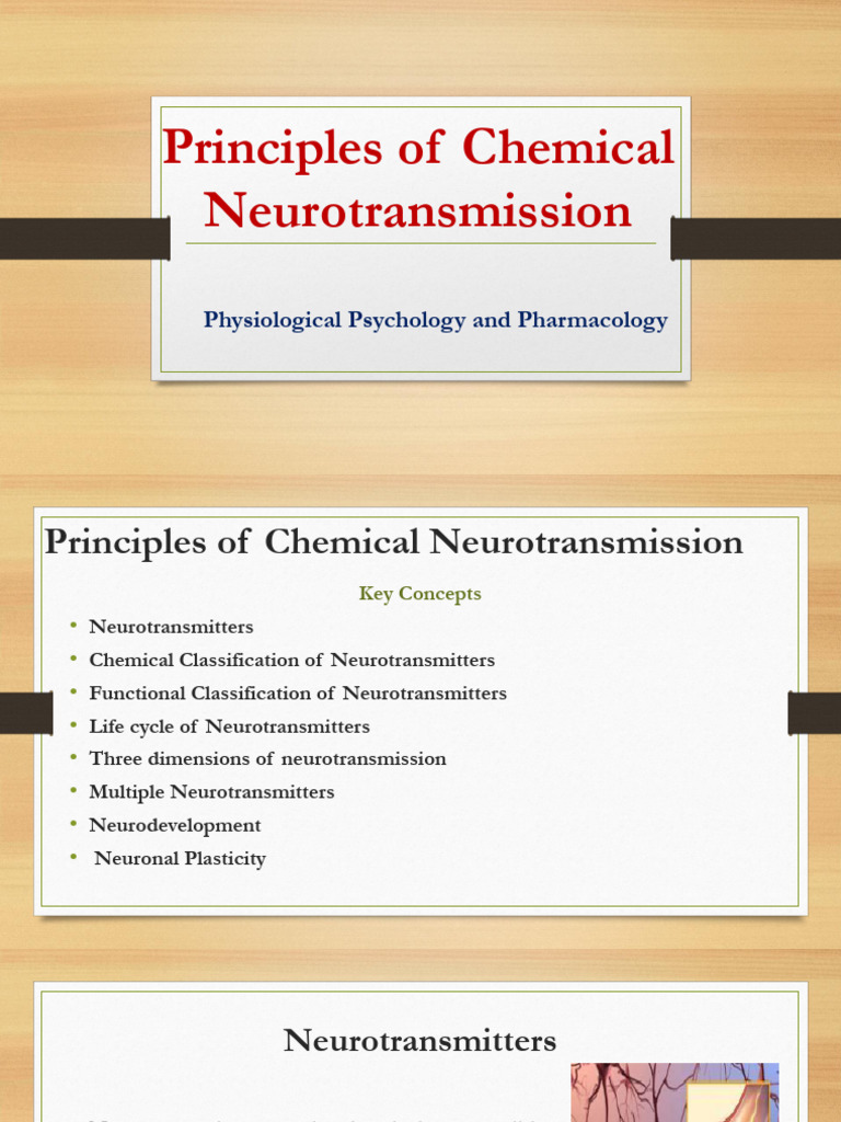 Principles of Chemical Neurotransmission | PDF | Neurotransmitter | Chemical Synapse