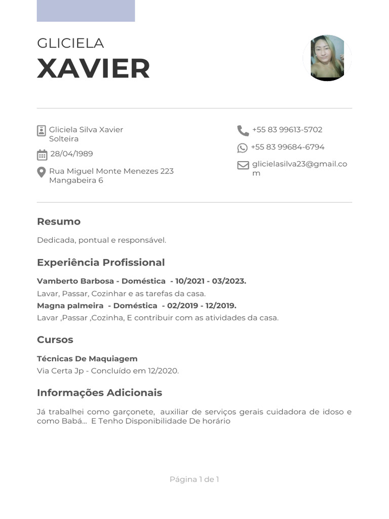CV Gliciela Silva 04-2023 | PDF