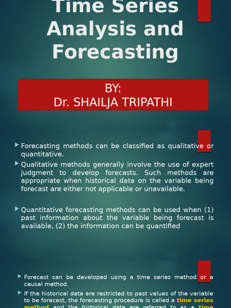 Time Series Analysis and Forecasting | PDF | Errors And Residuals | Forecasting