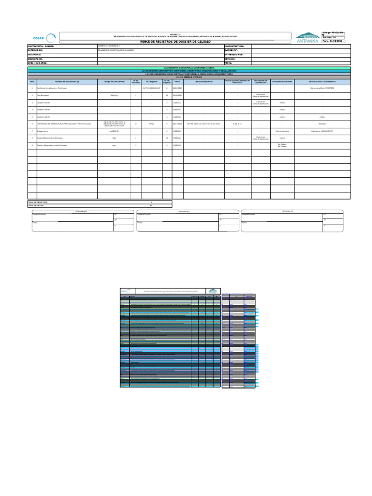 LOG ASEGURAMIENTO QAQC - INGEVAP vr2 | PDF | Colector de aguas pluviales | Hospital