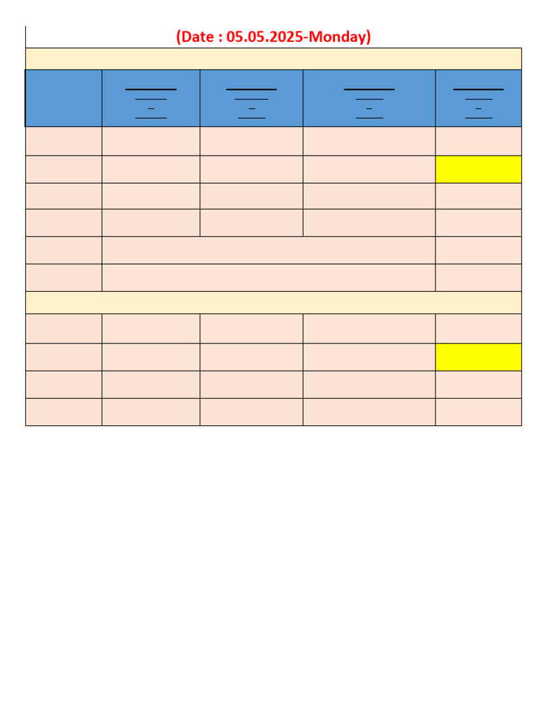 Schedule From 5h May To 11th May 2025 | PDF