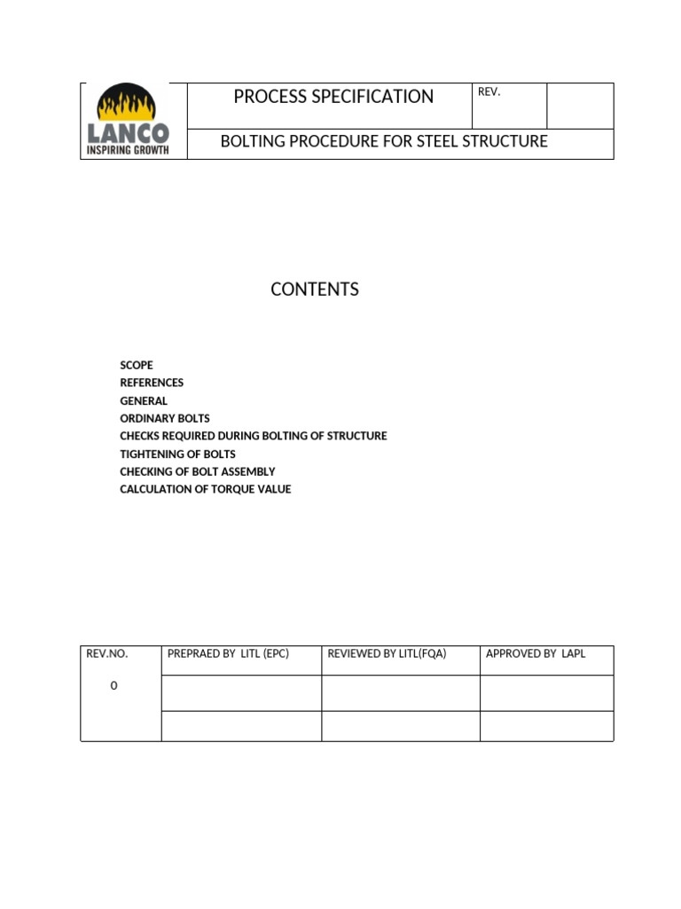 Steel Structure Bolt Tightening Guide | PDF | Screw | Nut (Hardware)