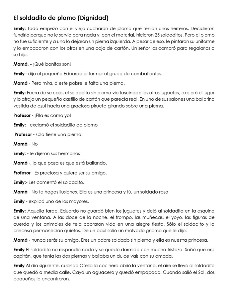 El Soldadito de Plomo: Amor y Valor | PDF
