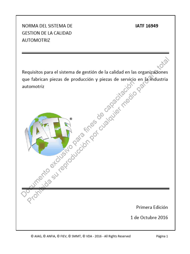 IATF 16949: Normativa de Calidad Automotriz | PDF | Gestión de la ...