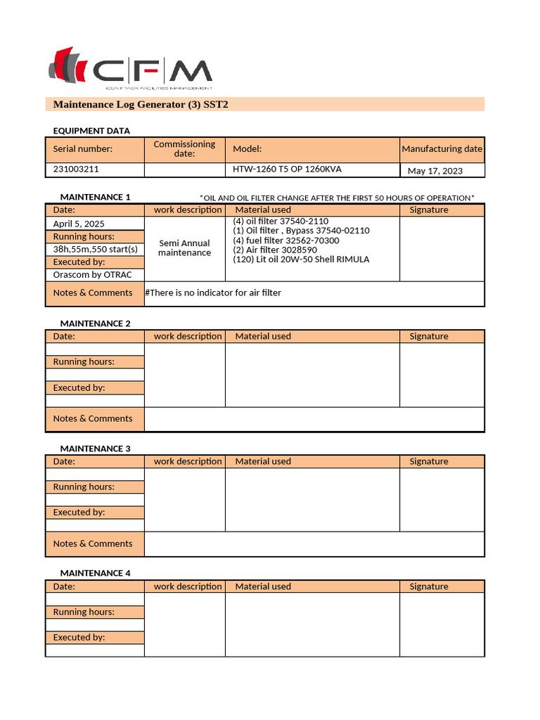 Ge3-Register of Maintenance | PDF