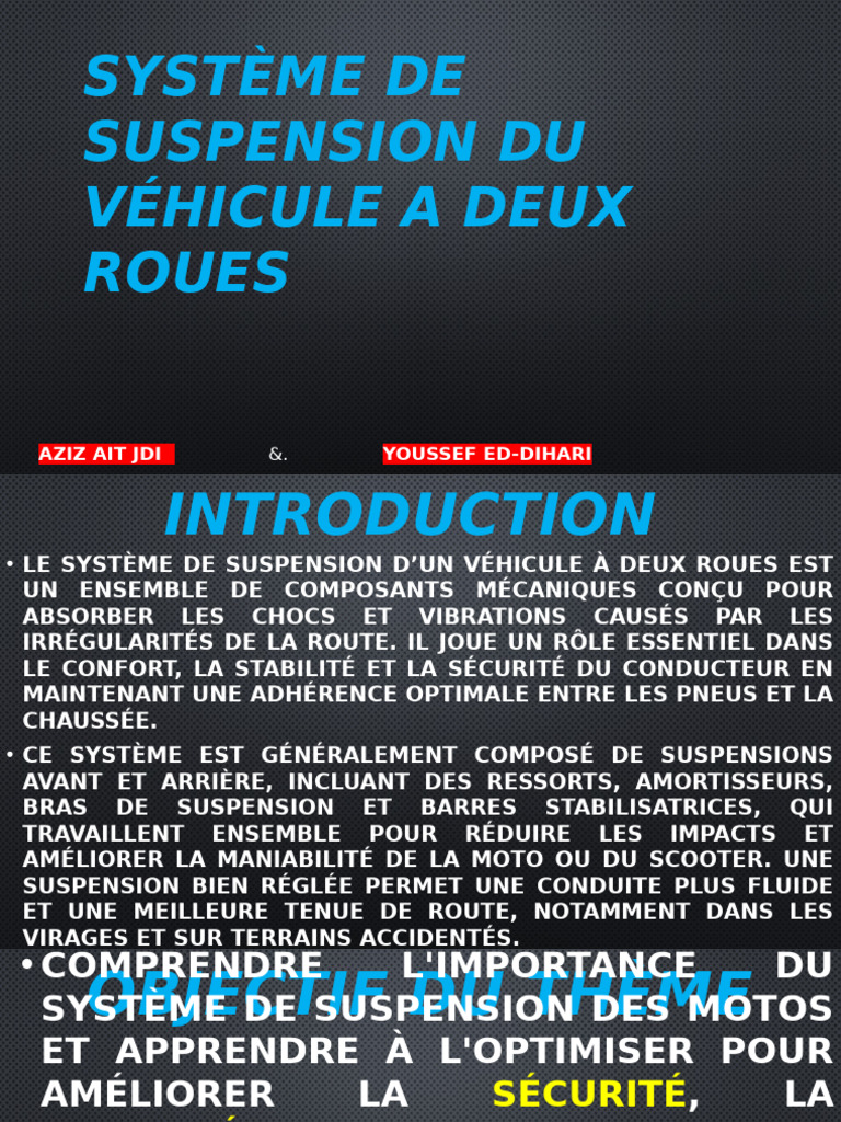 Présentation aziz ait jadi | PDF | Pneumatique (véhicule) | Motocyclette
